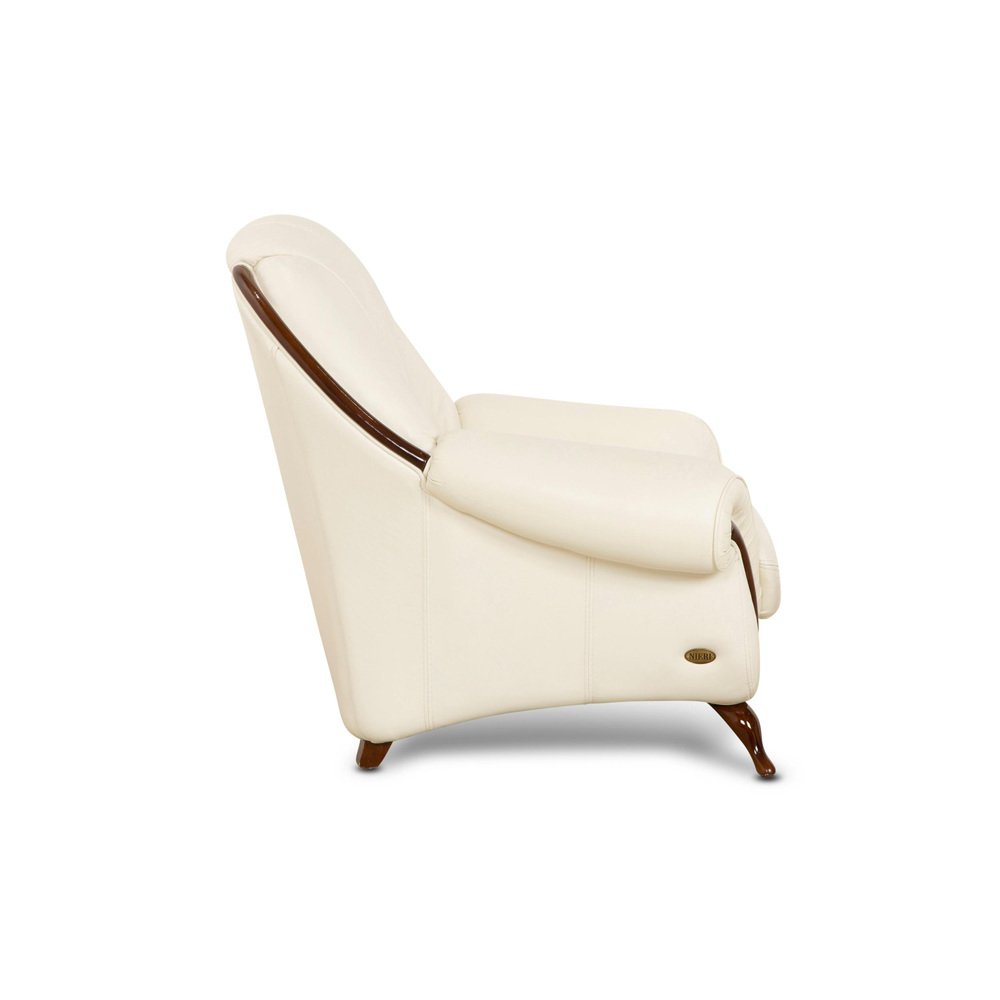 Nieri Pompei Leather Armchair Cream for sale at Pamono