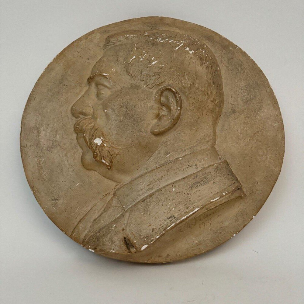 Gipsmedaillon Portrait von Charles Filleul, 1890er bei Pamono kaufen
