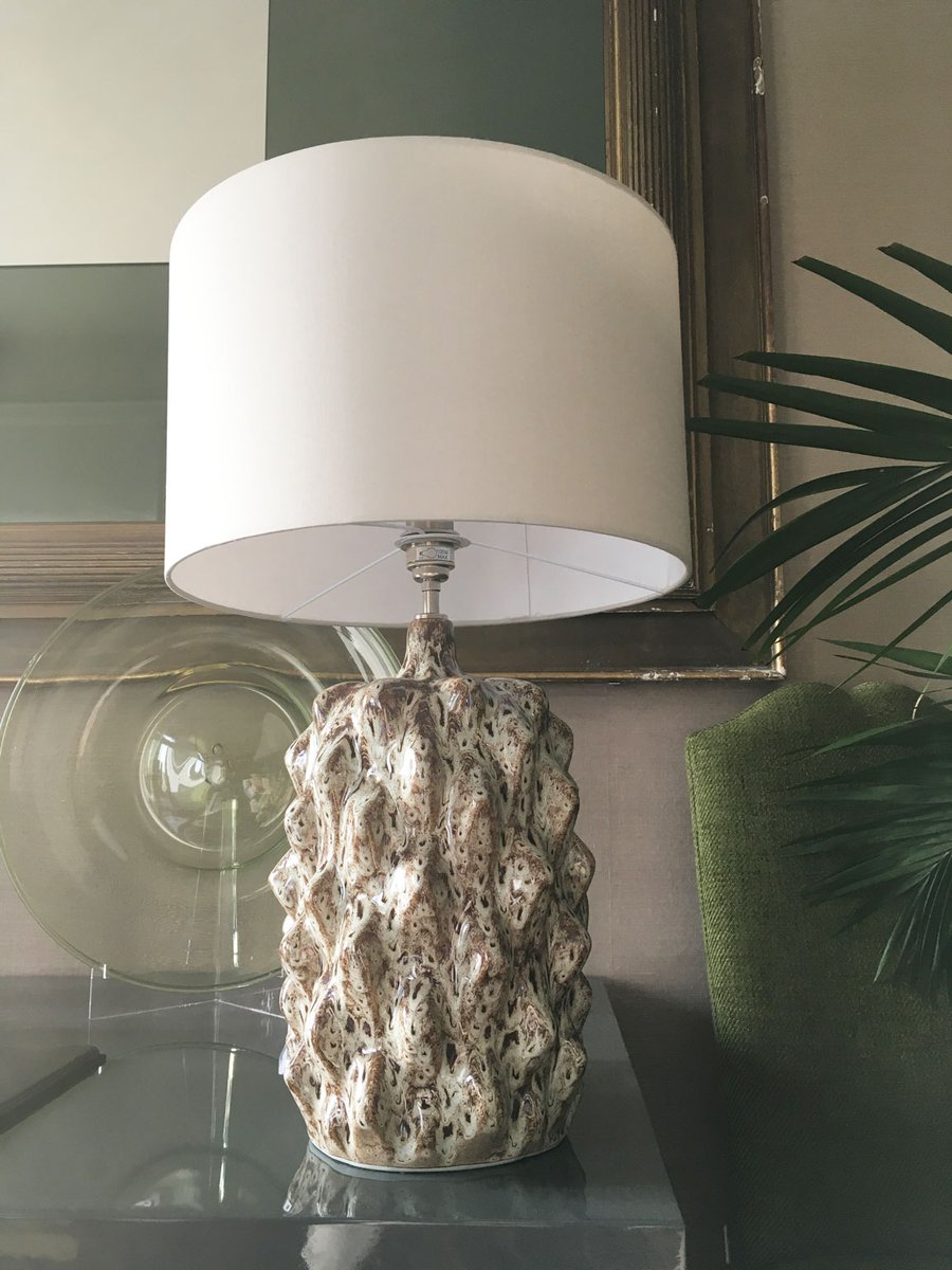 Mid-Century Modern Italian Style Green Glazed Ceramic Table Lamp by ...