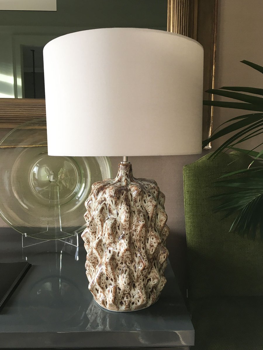 Mid-Century Modern Italian Style Green Glazed Ceramic Table Lamp by ...