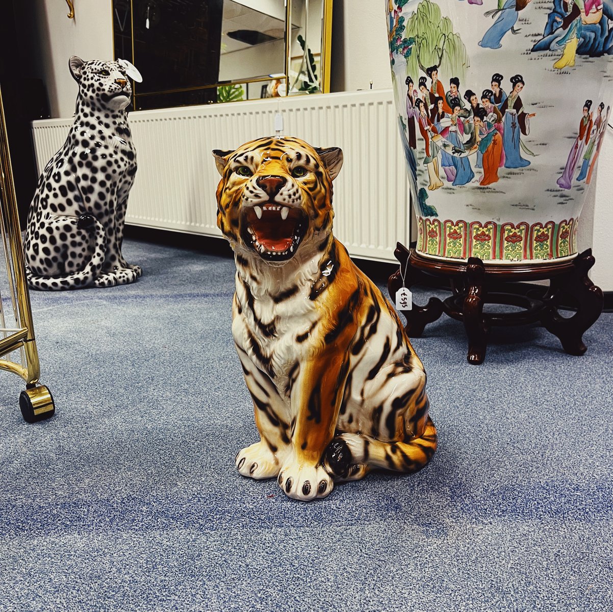 Tiger Statue in Ceramic from Ceramiche Boxer for sale at Pamono