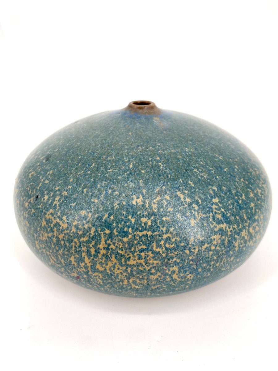 Mid-Century Studio Ceramic Flower Vase with Incised Signature, 1950s ...