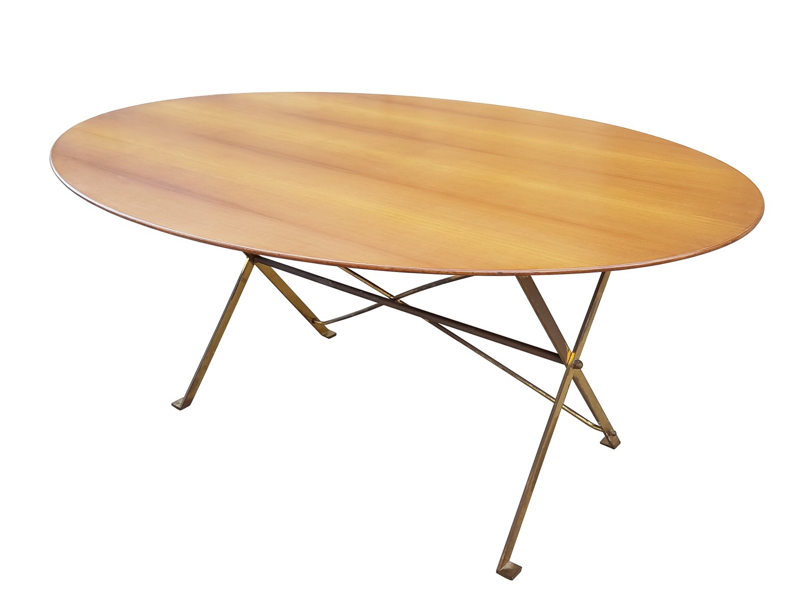 Vintage T3 Table in Wood and Brass by Caccia Dominioni for Azucena ...