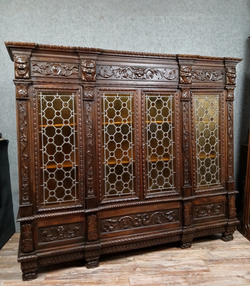 Renaissance Style Bookcase in Walnut, 1850s for sale at Pamono