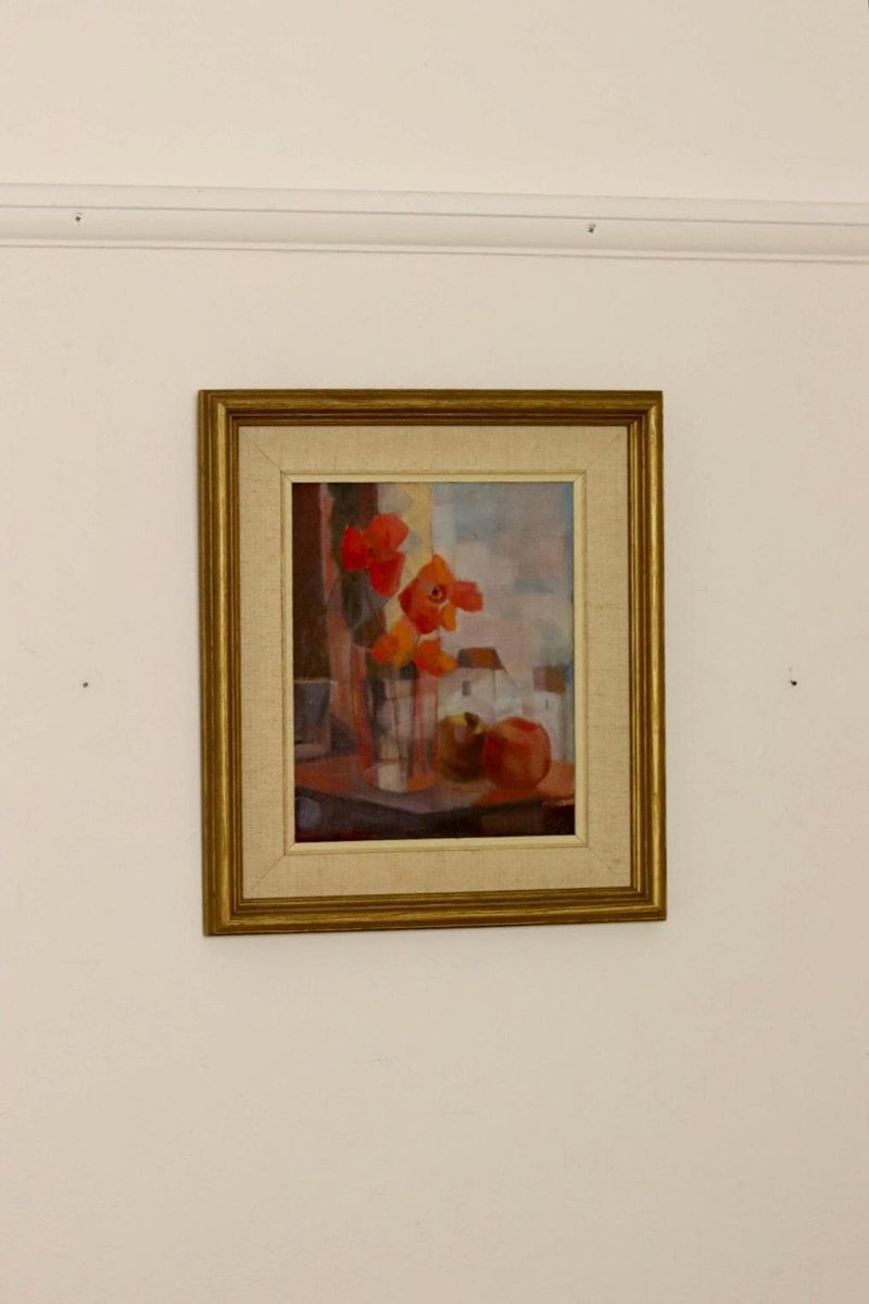 Reuben Hedin, Still Life with Red and Orange Flowers, 1950s, Oil on ...