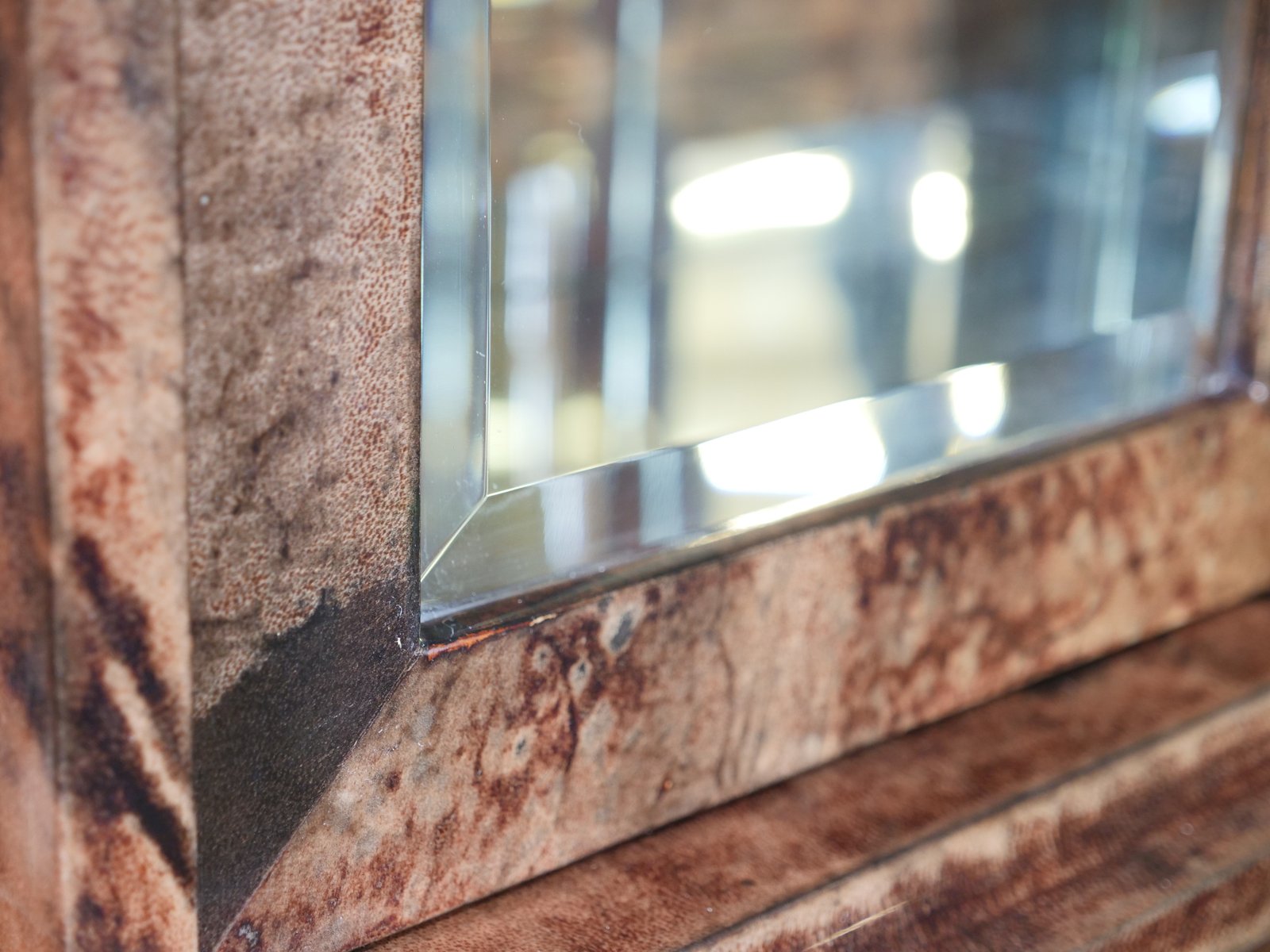 Milanese Display Cabinet Covered in Goatskin and Parchment by Aldo Tura ...