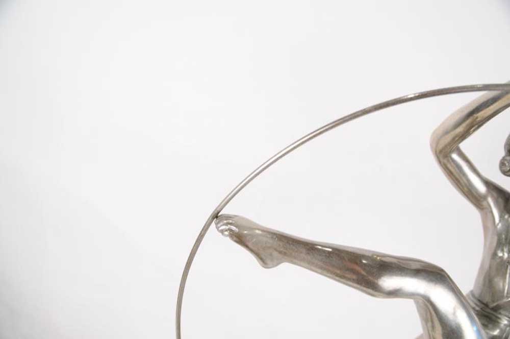 Art Deco French Bronze Hoop Dancer Statue Figurine by Limoun, 1920s for ...