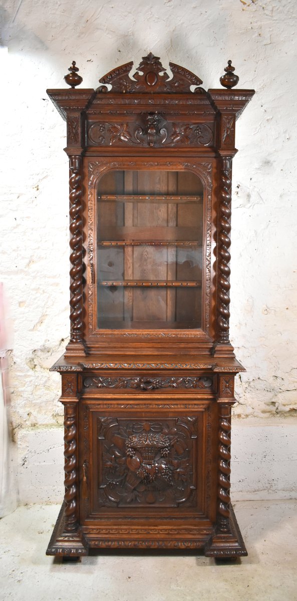 French Louis Xiii Style Oak Hunt Display Cabinet for sale at Pamono