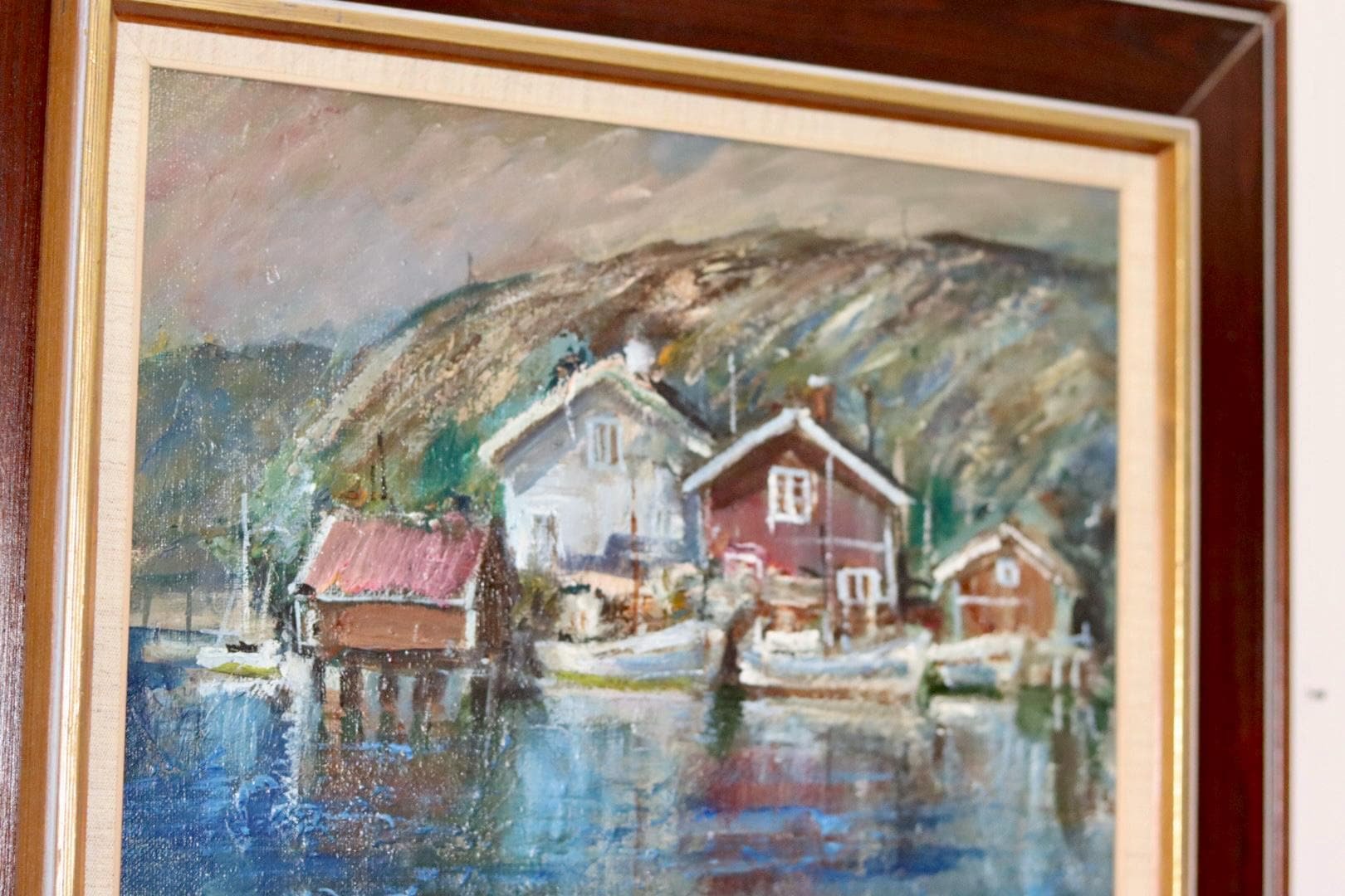 Alf Johansson, Boats, Bohuslän, Oil on Canvas, Mid-20th Century for ...