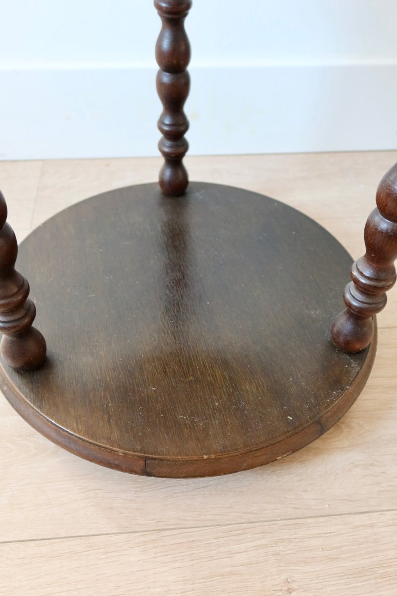 Vintage Turned Wood 3-Level Side Table, 1970s for sale at Pamono