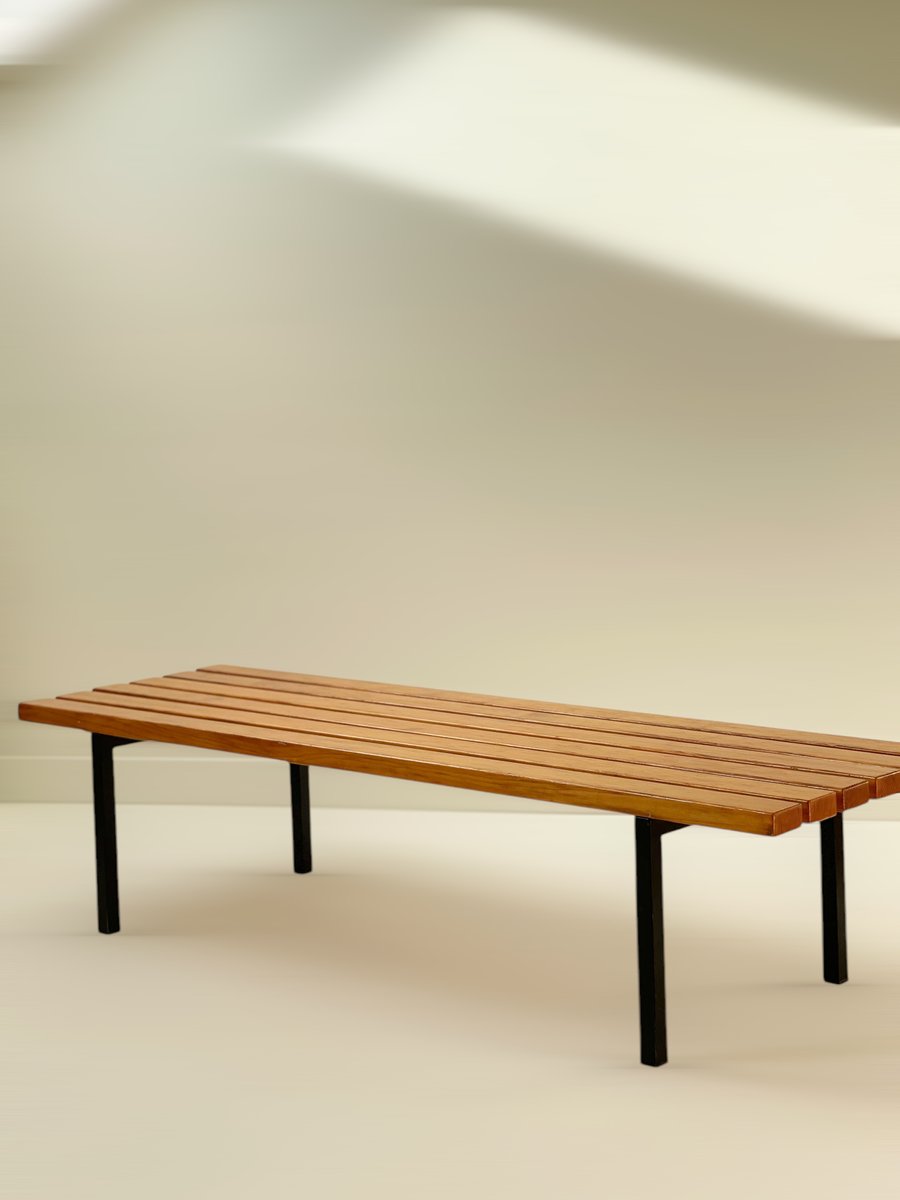 Mid-Century Modern Slatted Bench for sale at Pamono