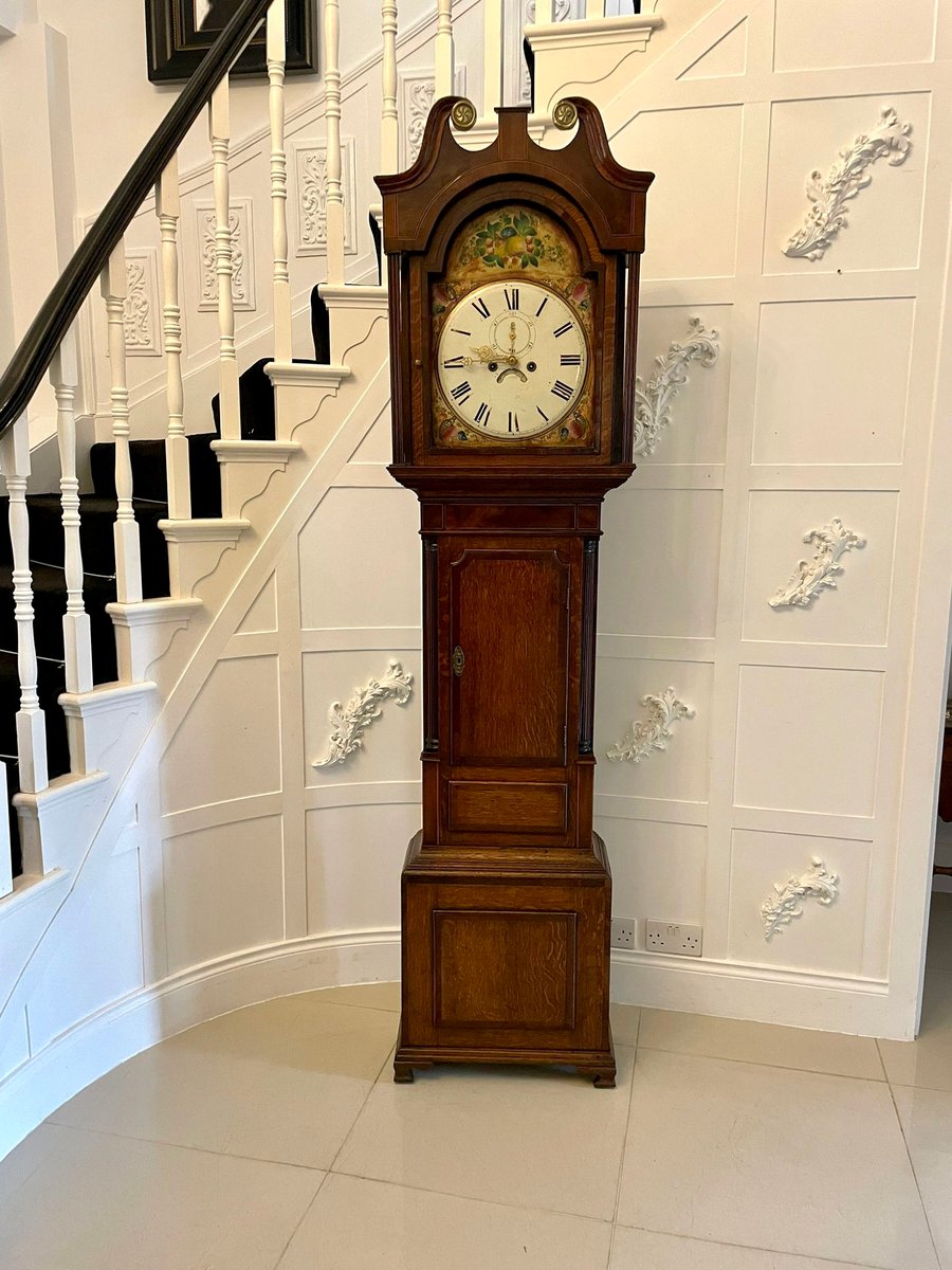 Antique George III Oak and Mahogany Longcase Clock, 1800s for sale at ...