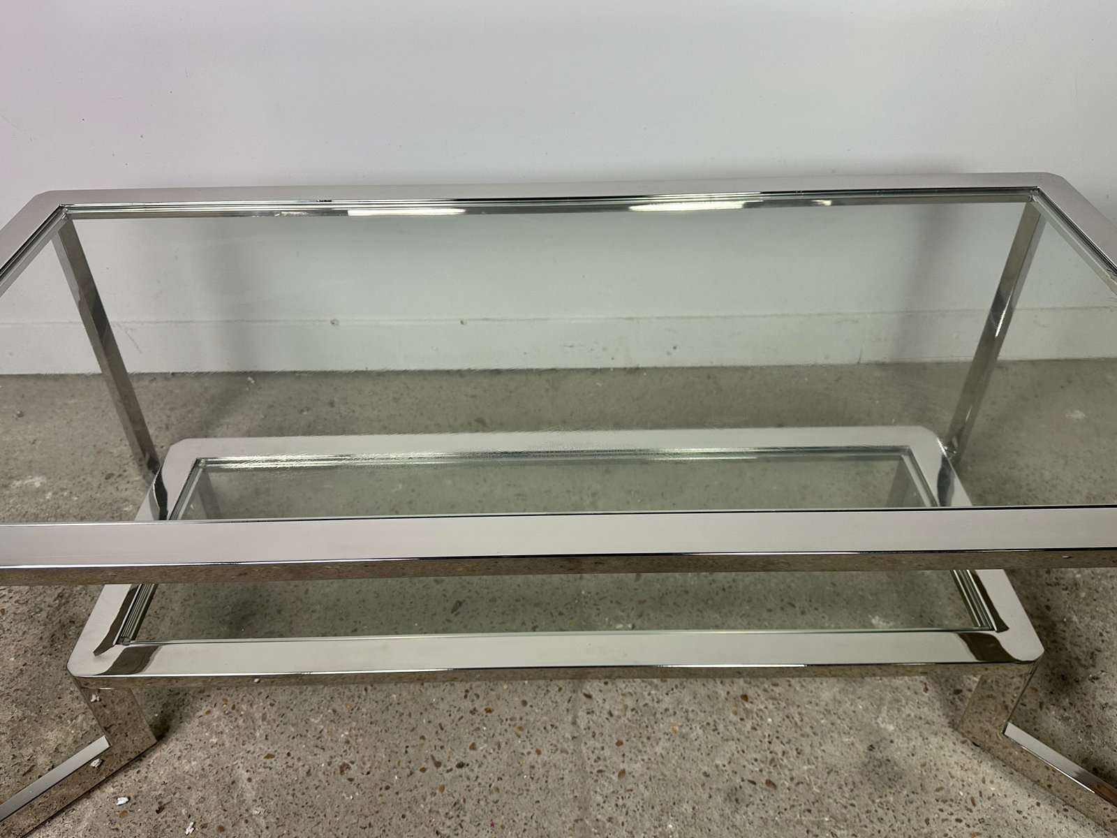 Vintage Rectangular Chrome Coffee Table, 1990s for sale at Pamono