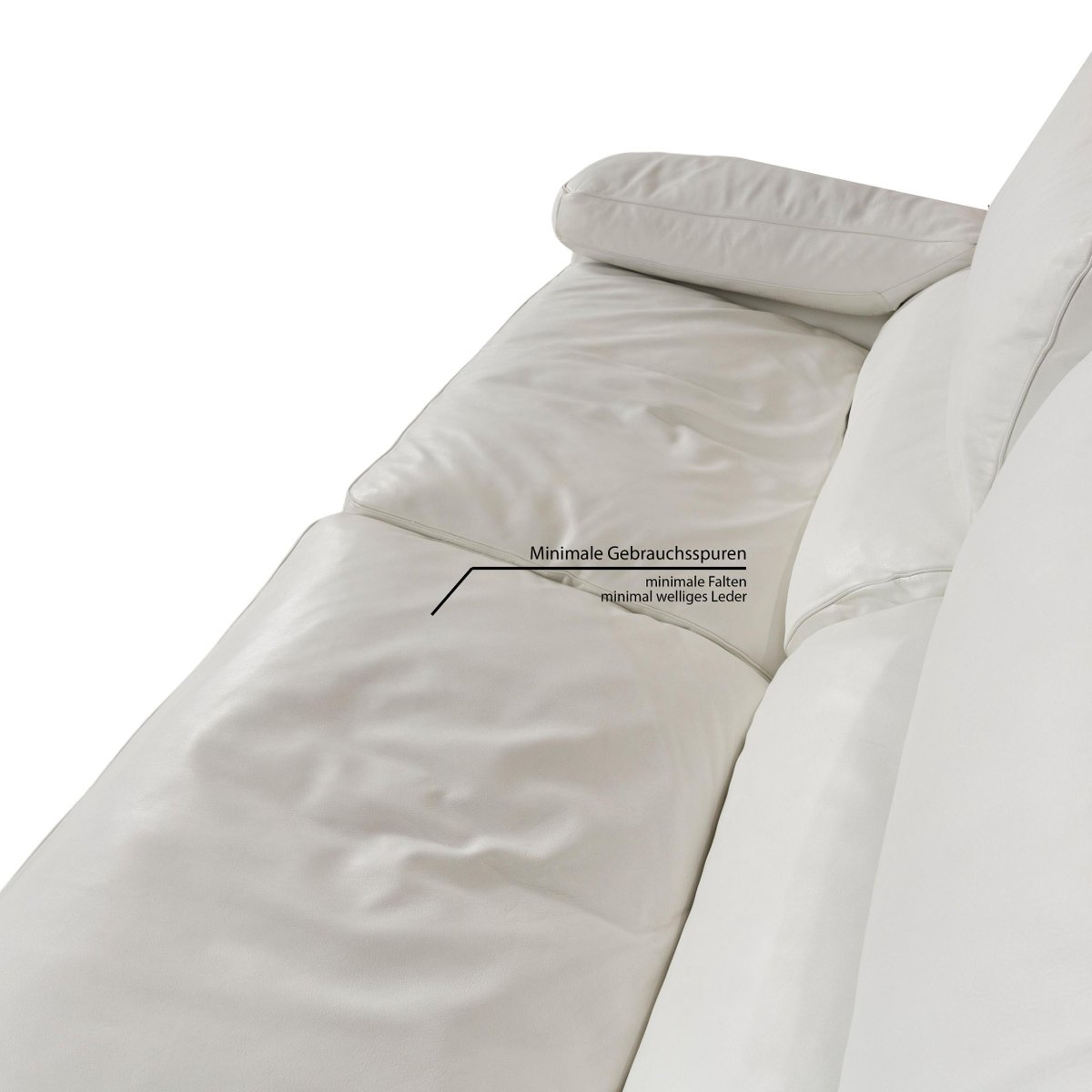 Petronio Weißes Zwei-Sitzer Ledersofa von Tito Agnoli für Poltrona Frau ...