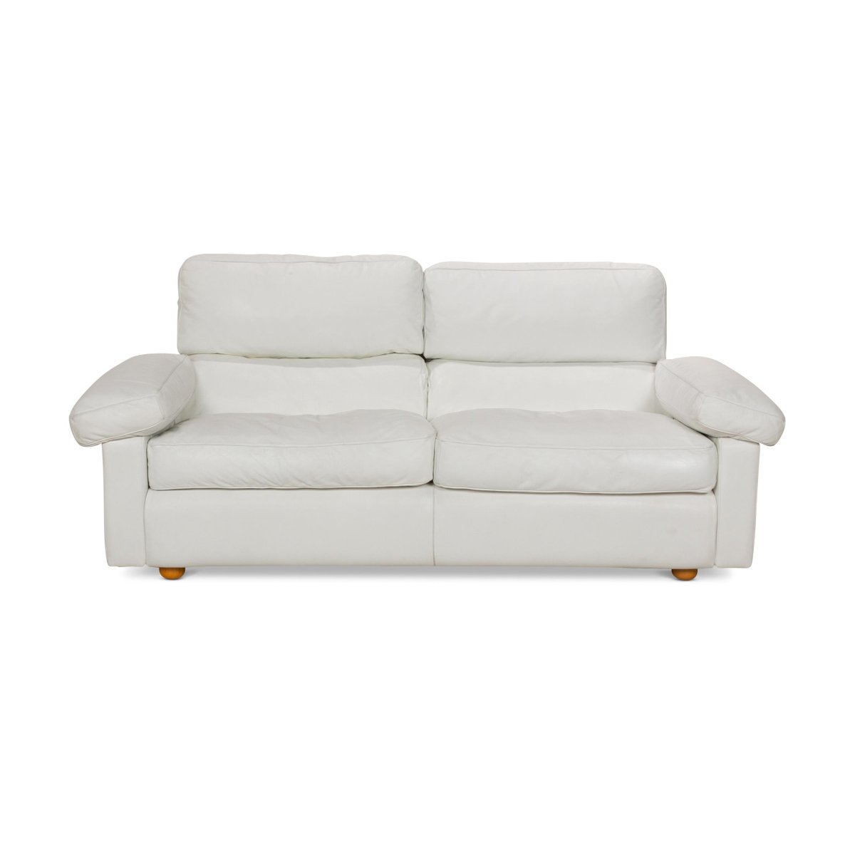 Petronio Leather Two-Seater White Sofa by Tito Agnoli for Poltrona Frau ...
