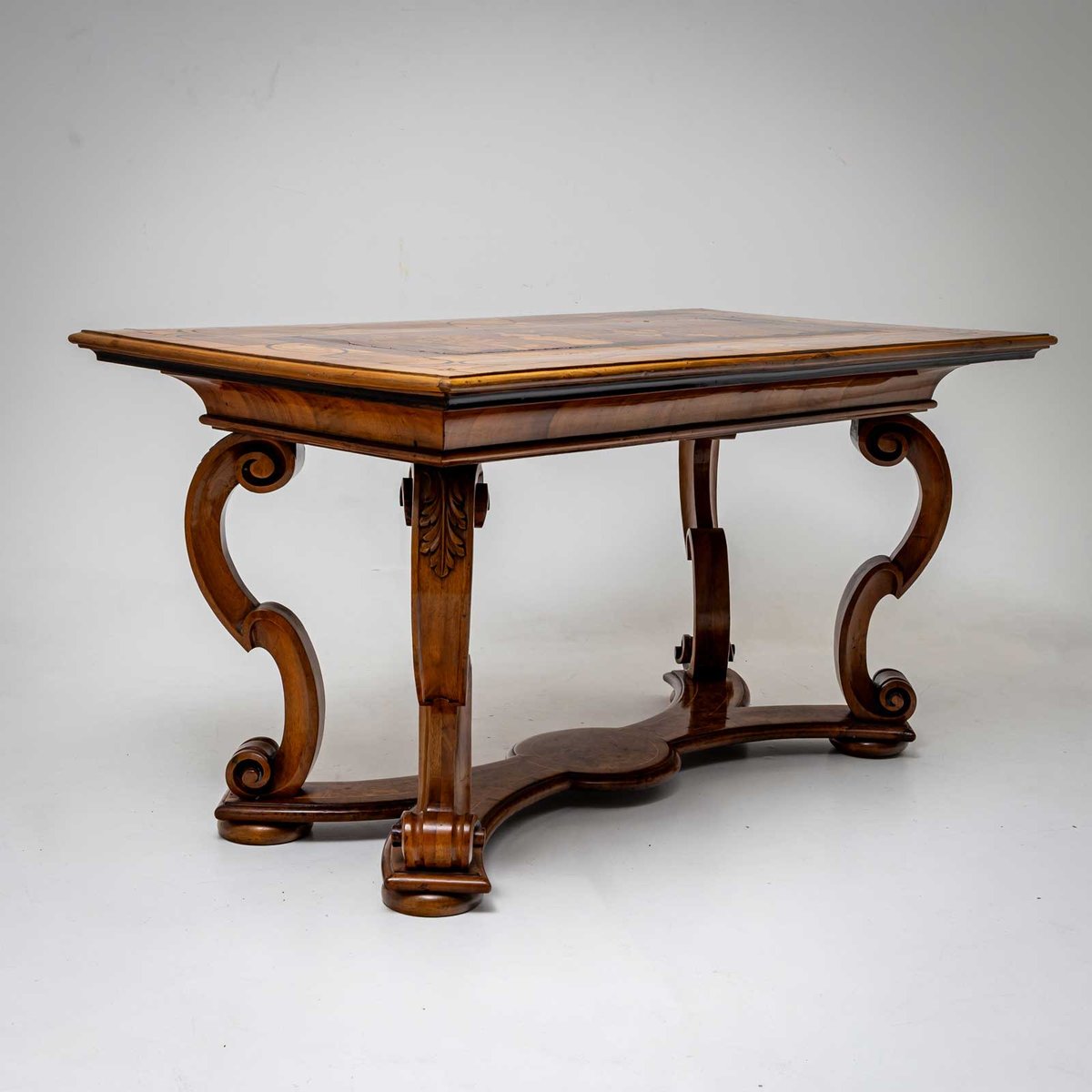 Baroque Style Dining Table with Marquetry Scene, Late 19th Century for ...