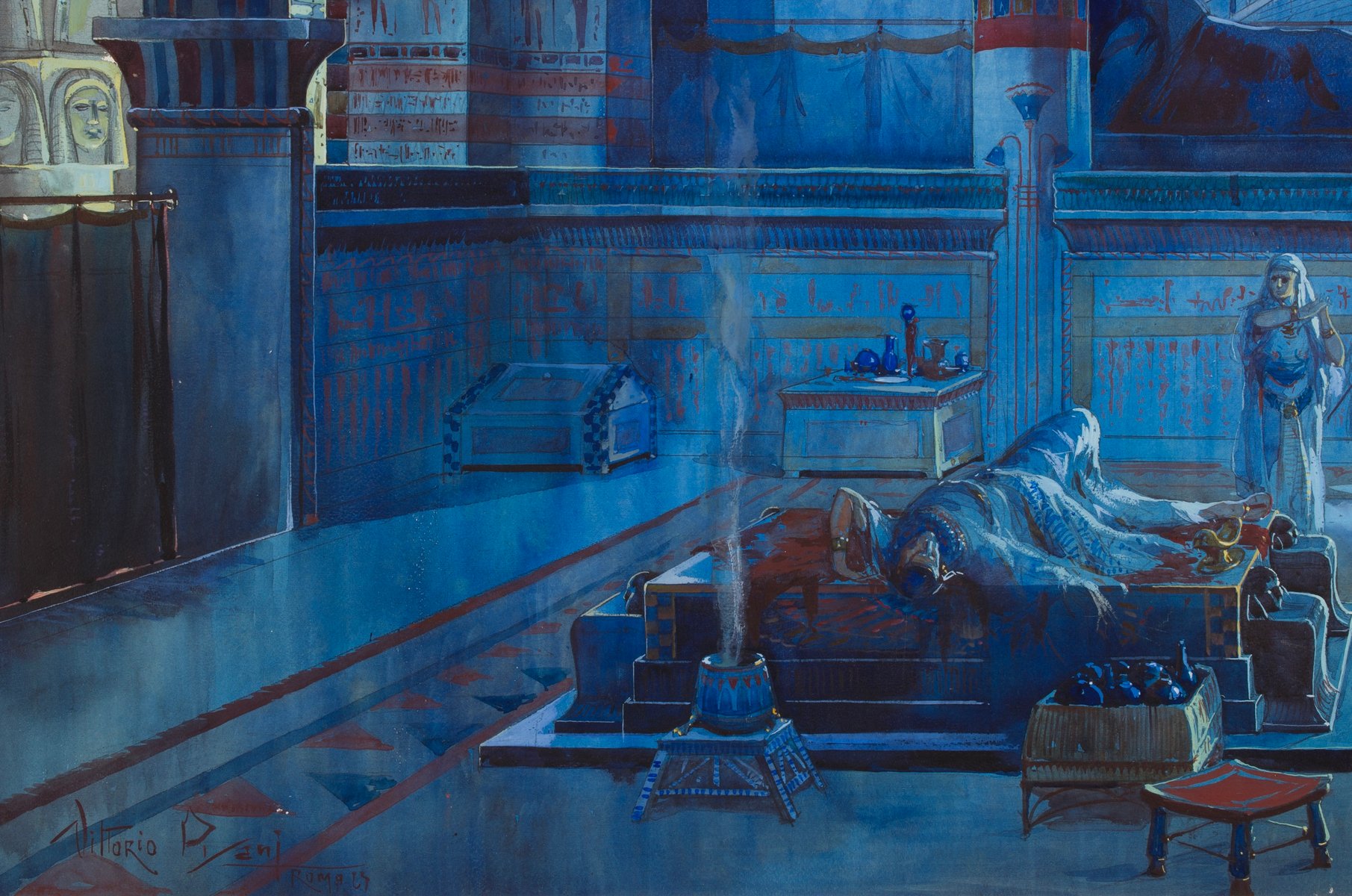 Vittorio Pisani, Neoclassical Artwork, 1913, Watercolor for sale at Pamono Vittorio Pisani, Neoclassical Artwork, 1913, Watercolor for sale at Pamono