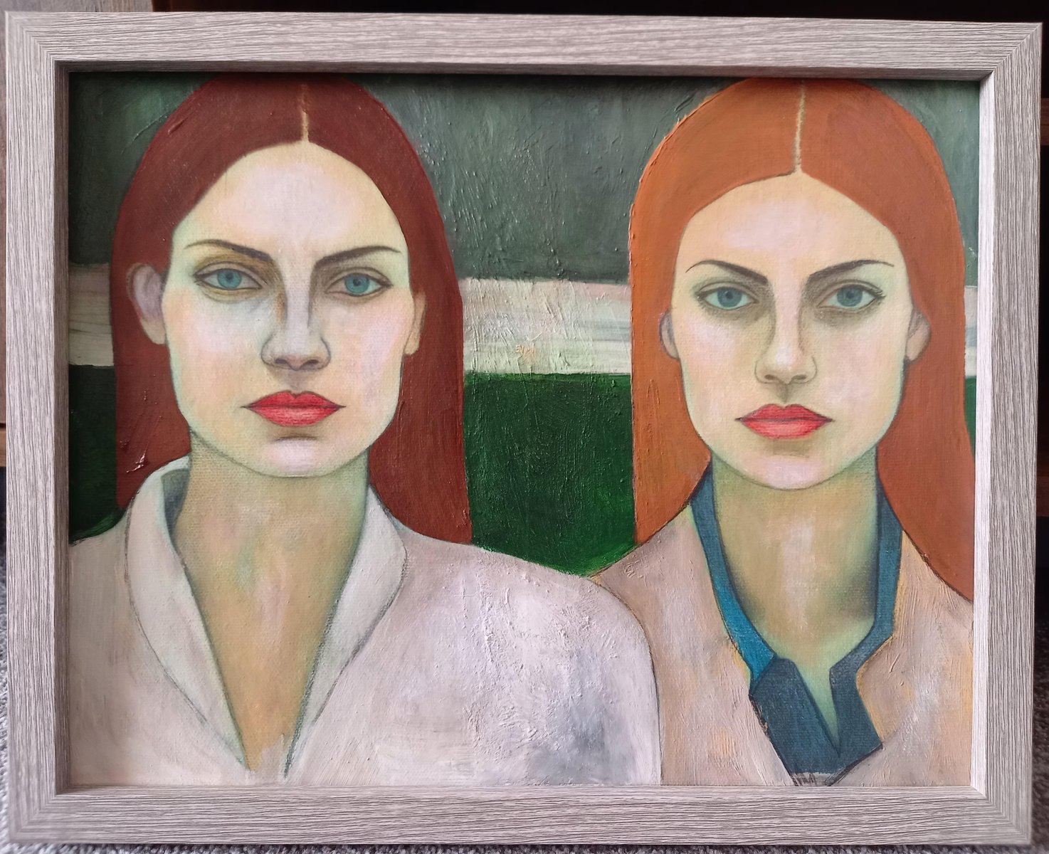 Christopher Barrow, Avery and Hazel, Oil Painting, 2024 for sale at Pamono