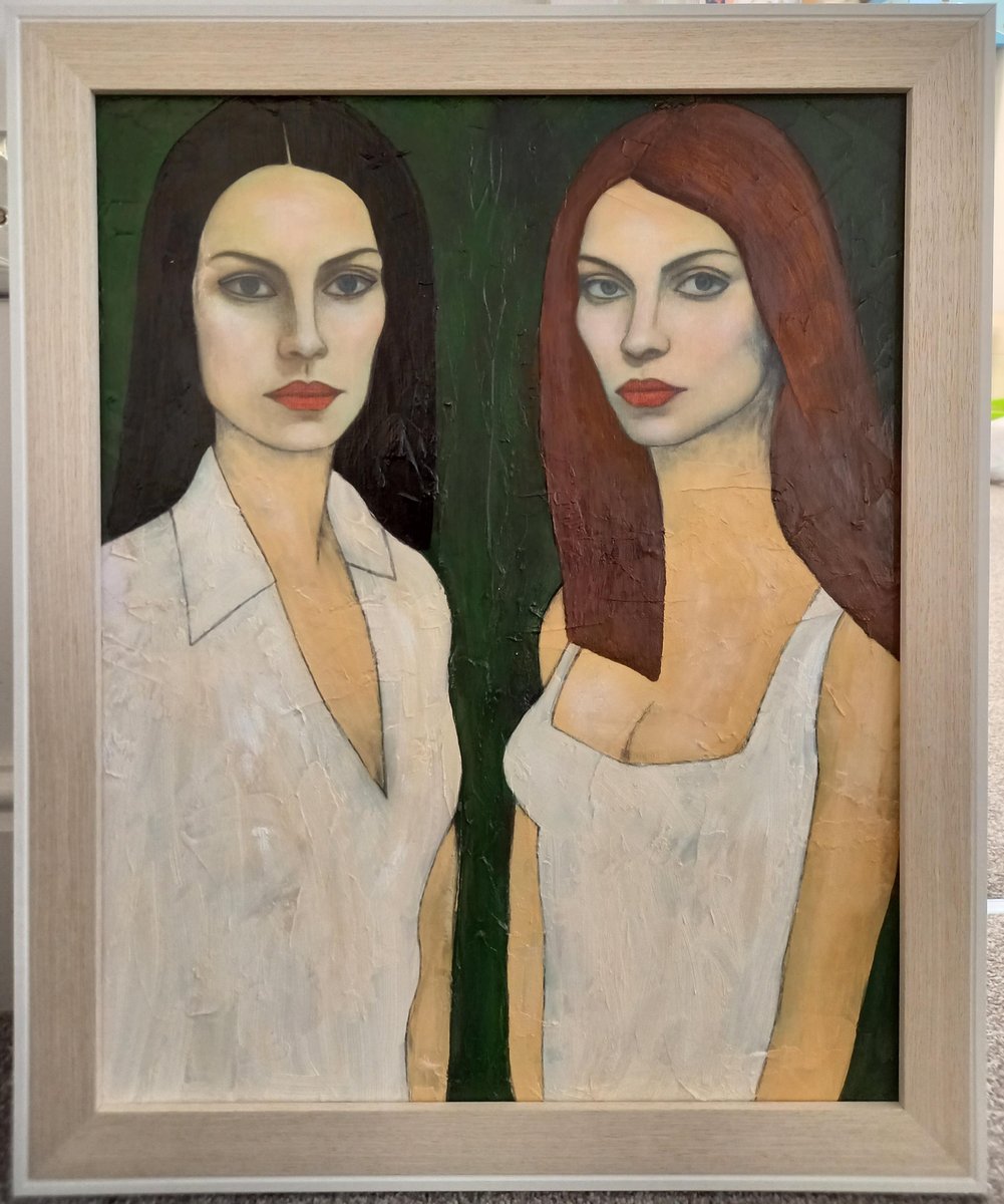Christopher Barrow, Aria and Esme, Oil Painting, 2024 for sale at Pamono