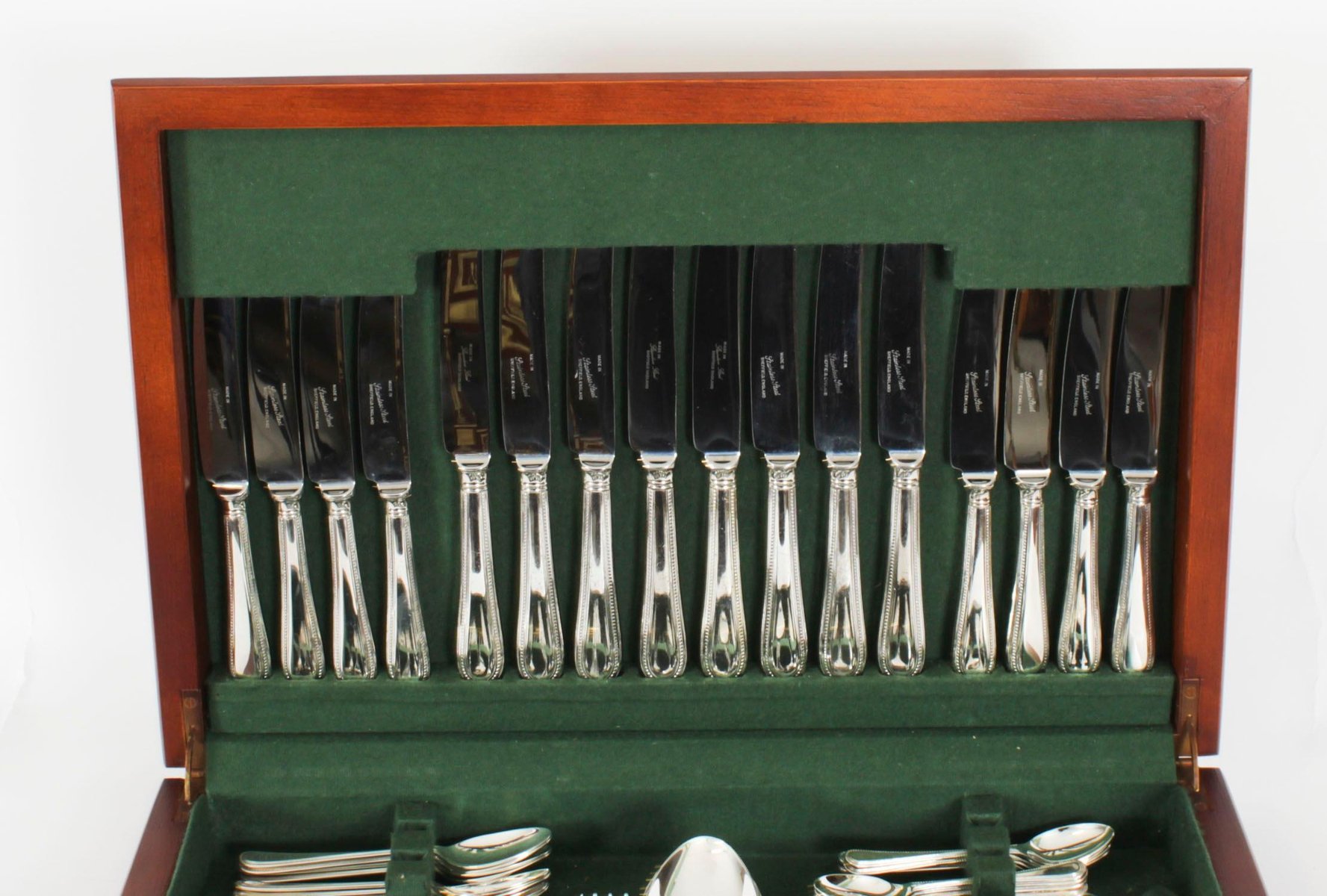 Vintage Canteen Silver-Plated Bead Pattern Cutlery Set, 20th Century ...