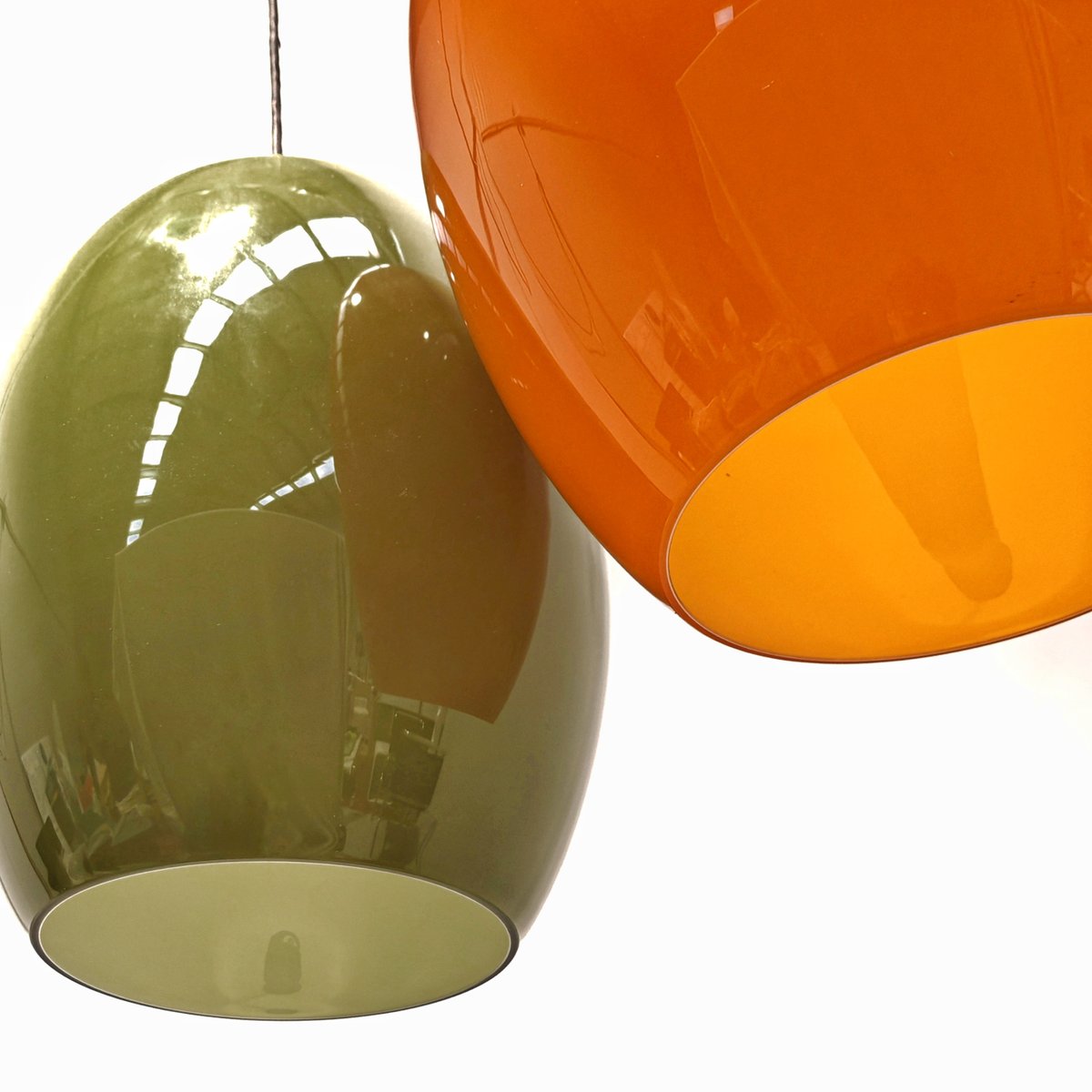 Vintage Green and Orange Glass Pendant attributed to Alessandro Pianon ...