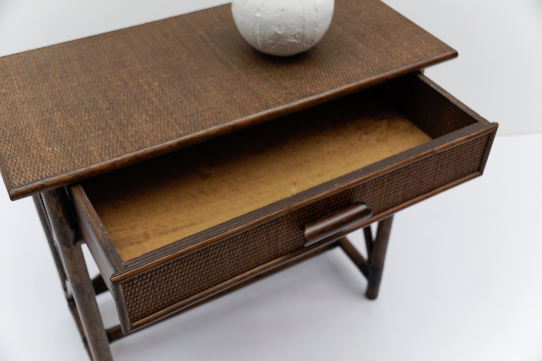 Italian Bamboo and Rattan Wicker Commode, 1970s for sale at Pamono