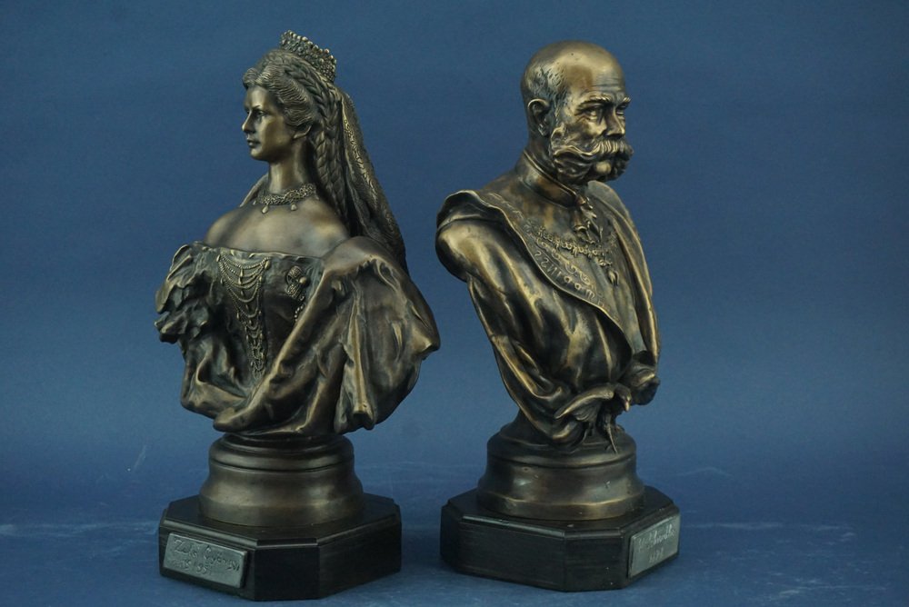 György Zala, Art Nouveau Busts of Princess Sisi and Emperor Franz ...