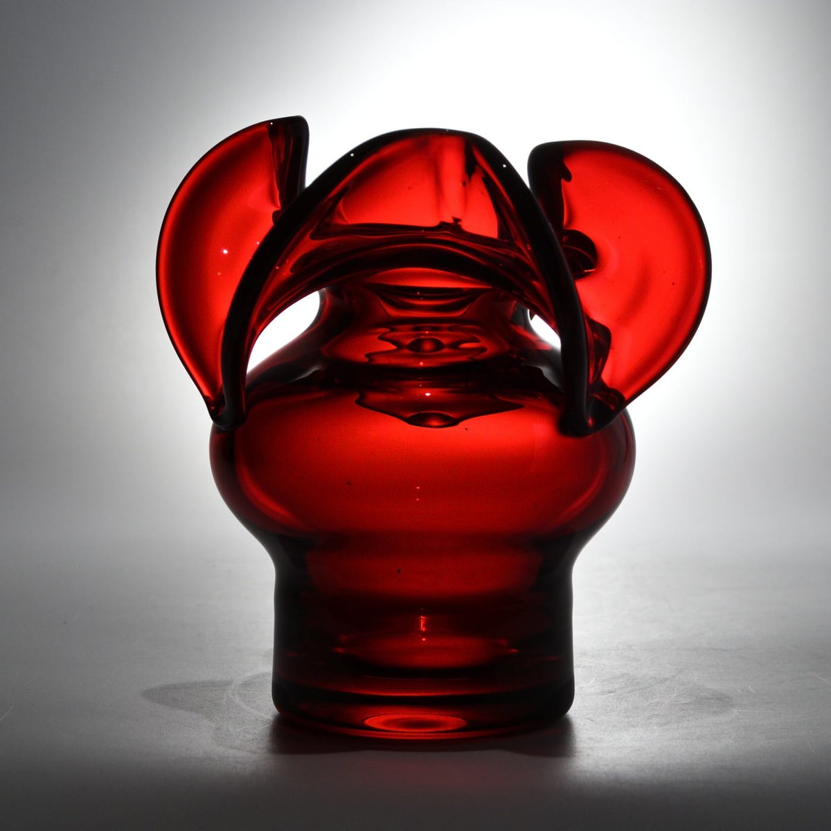 Ruby Red Polish Glass Vase by Czeslaw Zuber for Barbara, 1970s for sale ...
