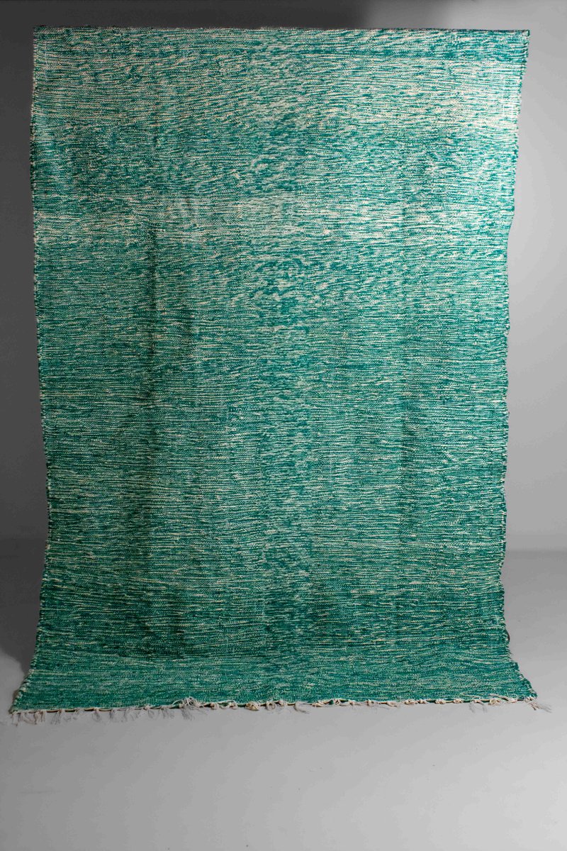 Vintage Folk Art Wool Berber Rug in Faded Jade Green, 1970s for sale at ...