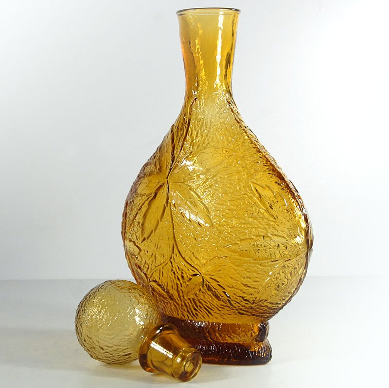 Italian Colored Glass Carafe from Empoli, 1970s for sale at Pamono