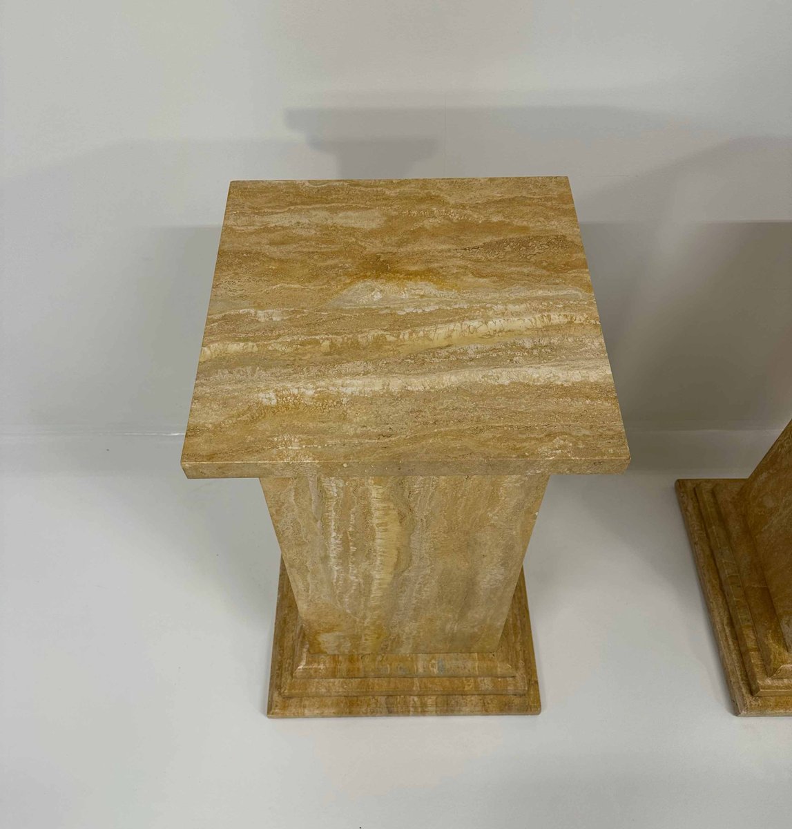 Art Deco Travertine Columns, 1940s, Set of 2 for sale at Pamono