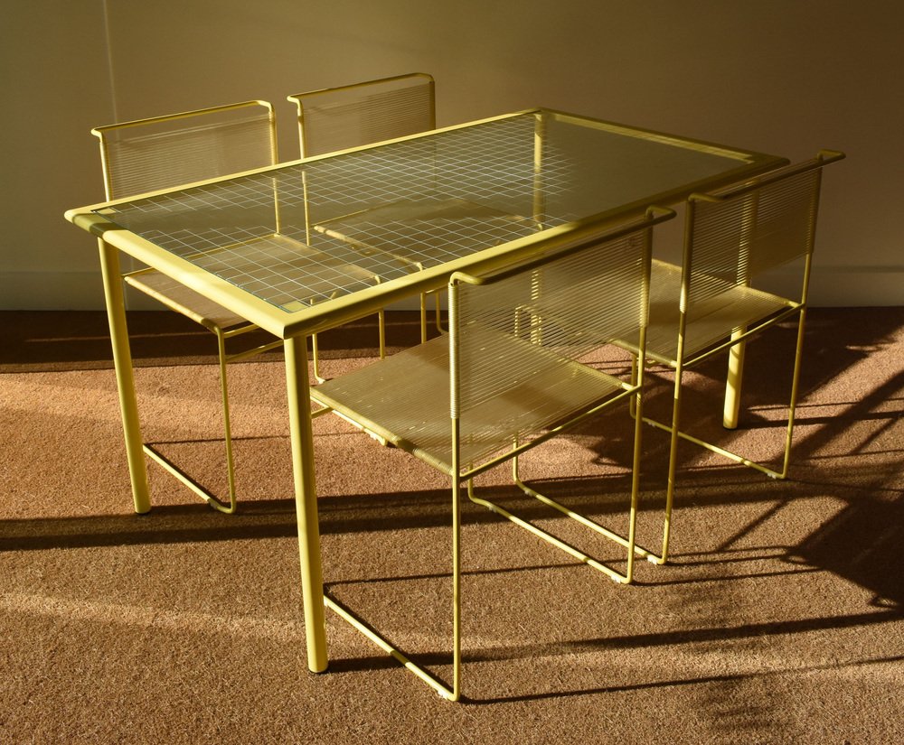 Dining Chairs and Table Model Spaghetti by Giandomenico Belotti for Fly ...