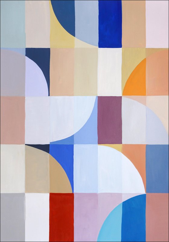 Natalia Roman, Vetrate Bauhaus, 2024, Acrilico su carta da acquerello in vendita su Pamono