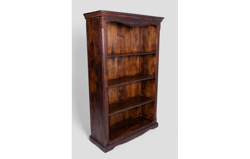 Ethnic Mango Wood Bookcase with Dark Walnut Finish for sale at Pamono