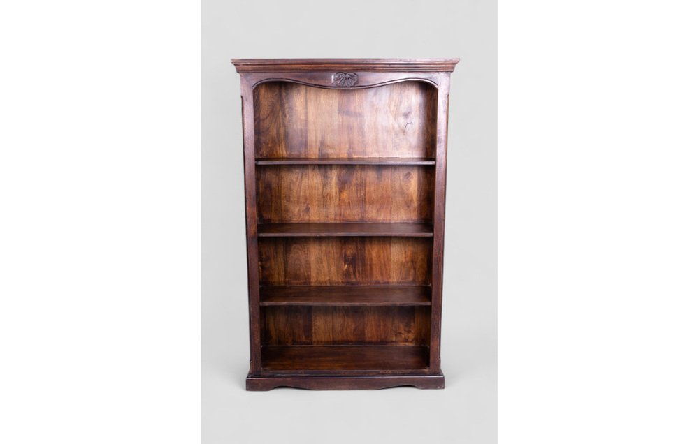 Ethnic Mango Wood Bookcase with Dark Walnut Finish for sale at Pamono