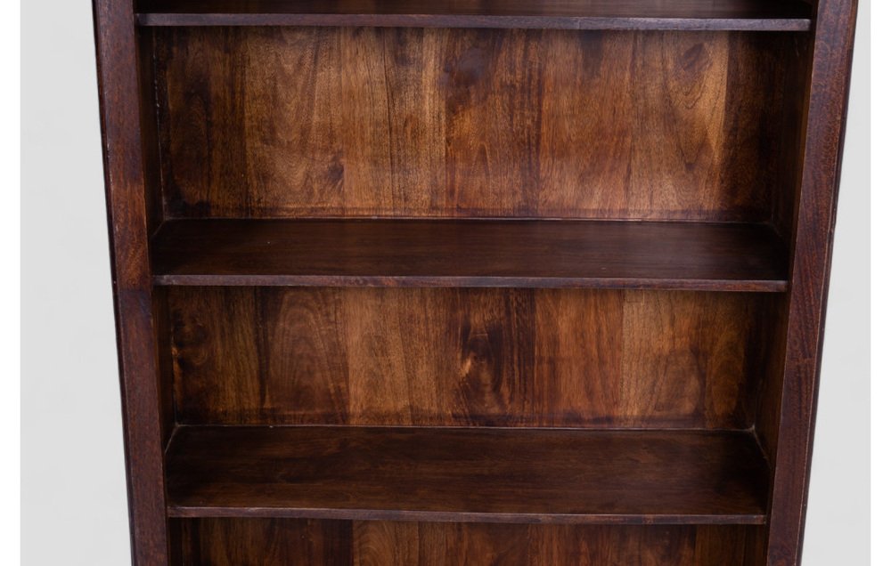 Ethnic Mango Wood Bookcase with Dark Walnut Finish for sale at Pamono