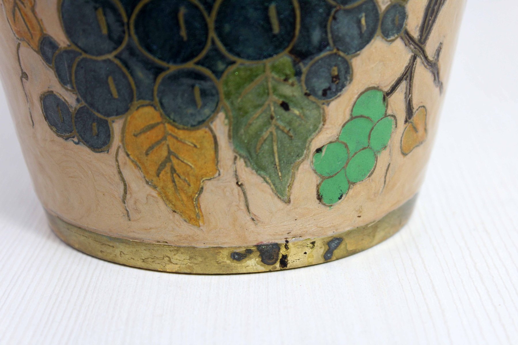 Ice Bucket in Brass and Enamel Details, 1960s for sale at Pamono