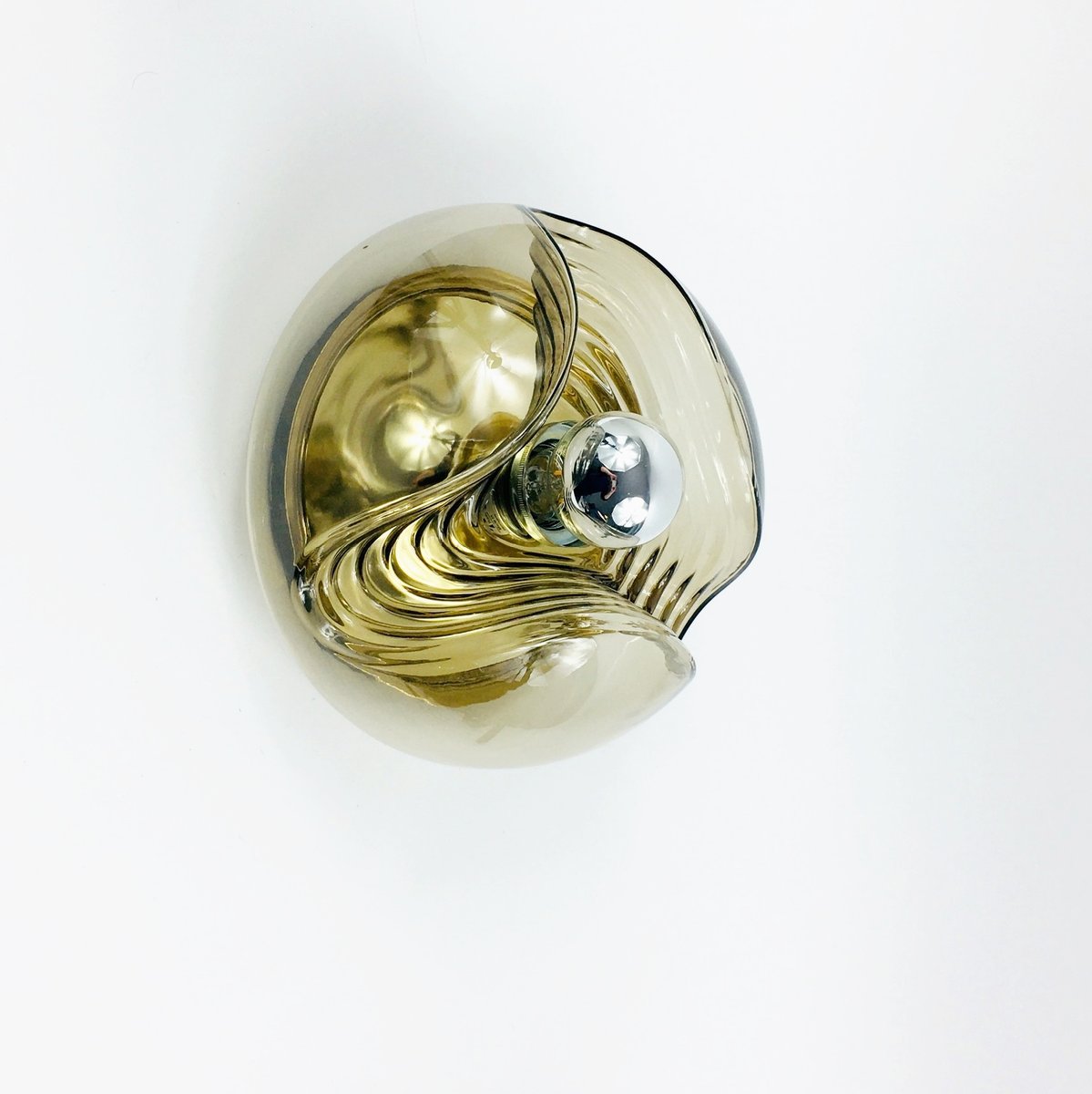 Space Age Wave Model Glass Ceiling Light by Koch & Lowy for Peill & Putzler, Germany, 1960s for ...