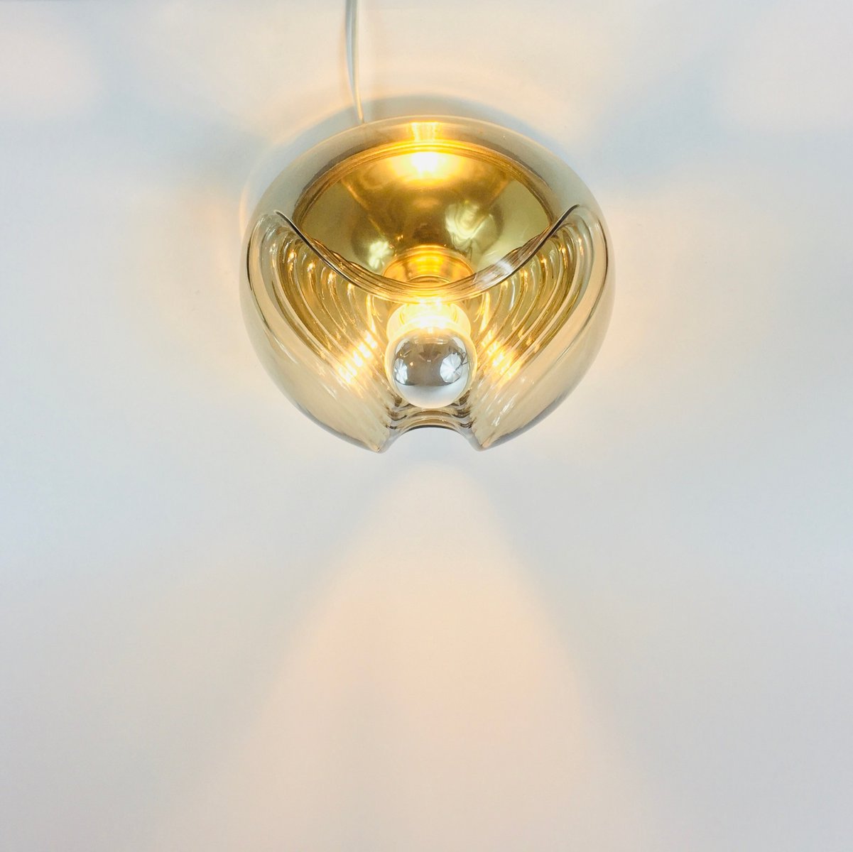 Space Age Wave Model Glass Ceiling Light by Koch & Lowy for Peill & Putzler, Germany, 1960s for ...