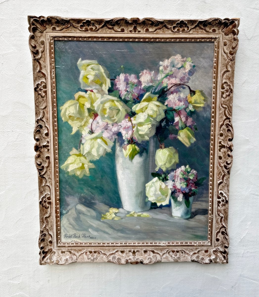 Richard Hartmann, Flower Still Life, Oil on Canvas for sale at Pamono
