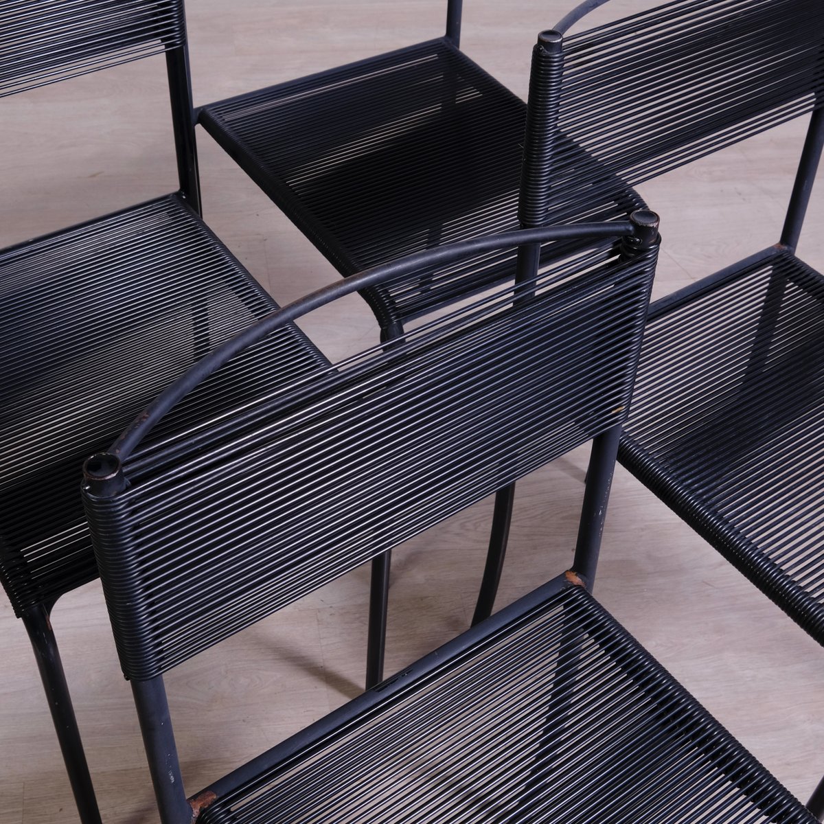 Spaghetti Gemini 100 Stühle von Giandomenico Belotti für Alias, 1980er, 4er Set bei Pamono kaufen