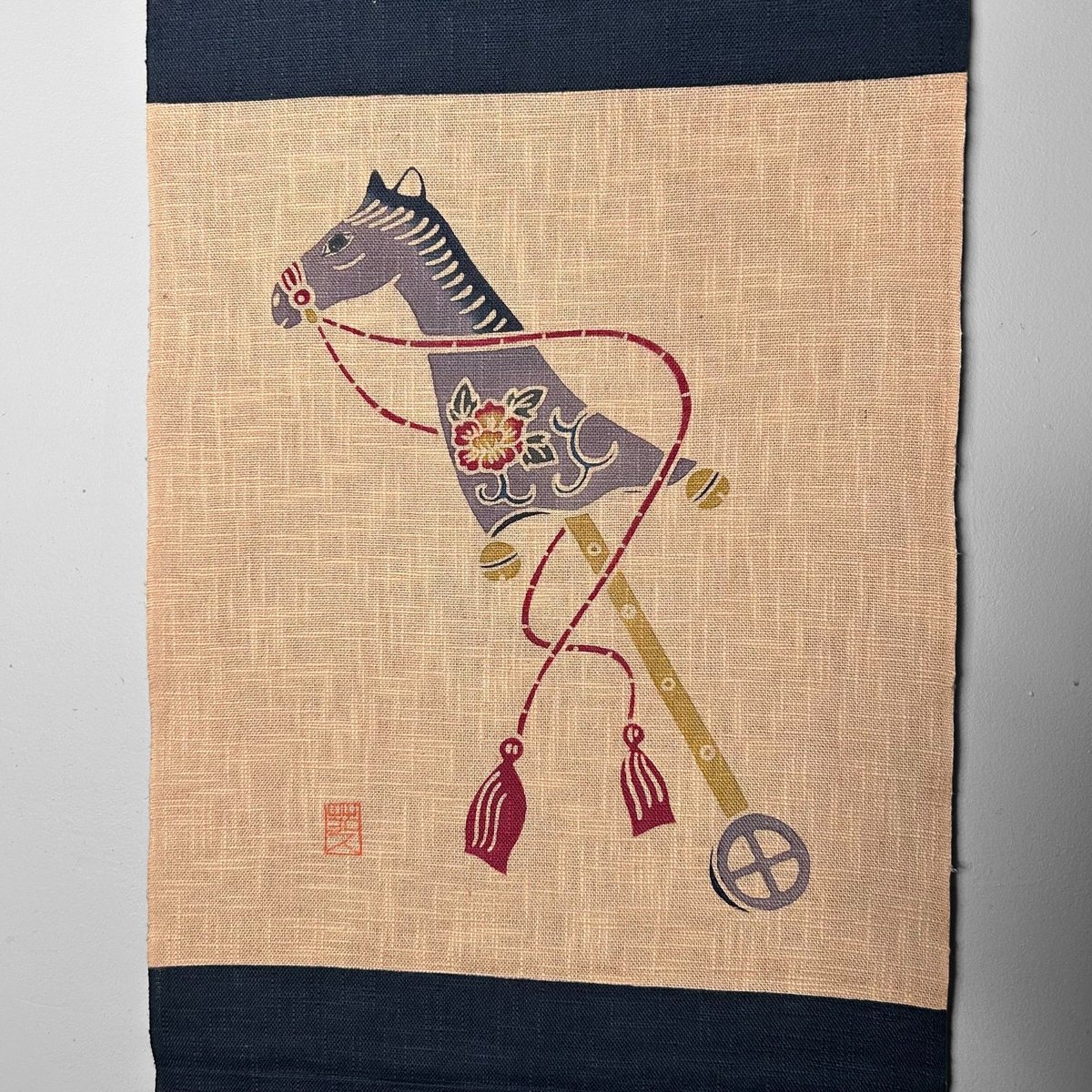 Vintage Japanese Scroll of Toy Horse, 1980s for sale at Pamono