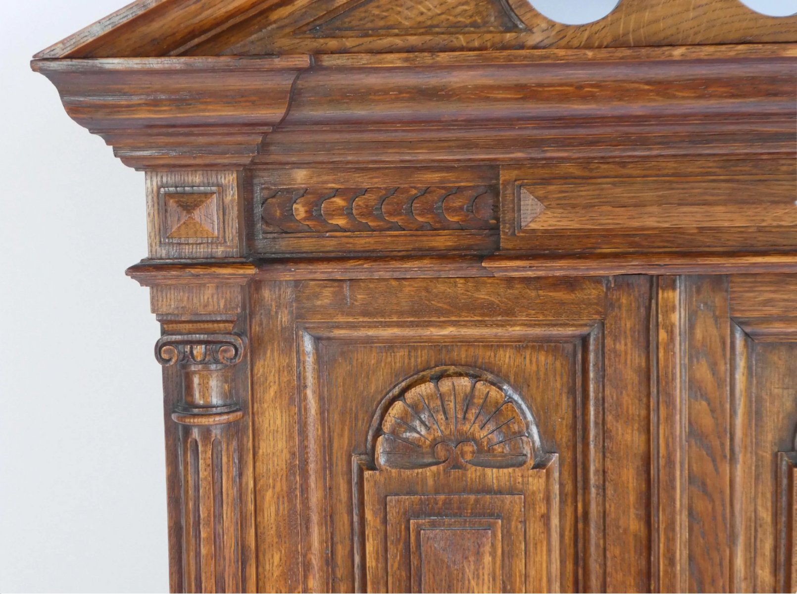 Large Antique Gothic Wooden Wall Cabinet for sale at Pamono
