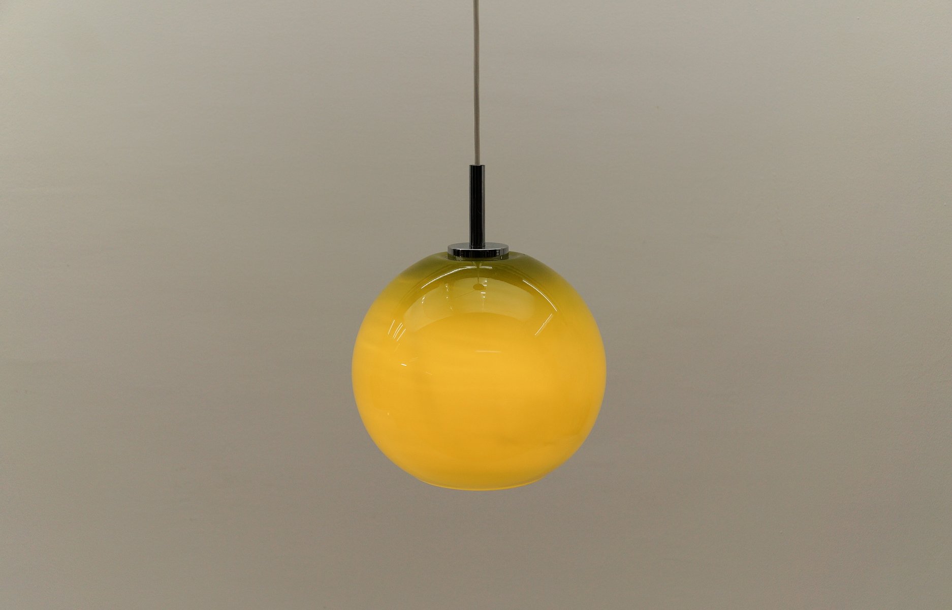 Apple Green Glass Ceiling Lamp by Peill & Putzler, 1960s for sale at Pamono