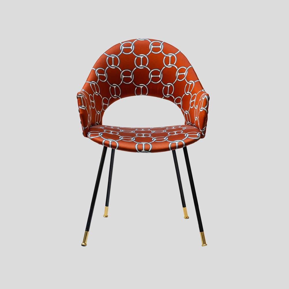 Set of Round Back Chairs Upholstered in Hermes Fabric, 1970s for sale ...