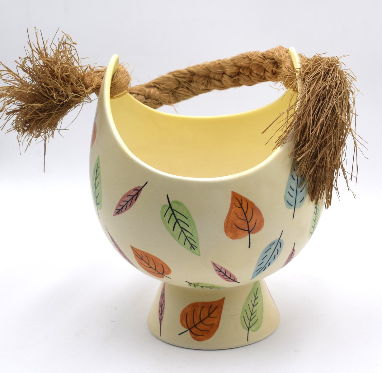 Lenci Ceramic Basket, Italy, 1930s for sale at Pamono