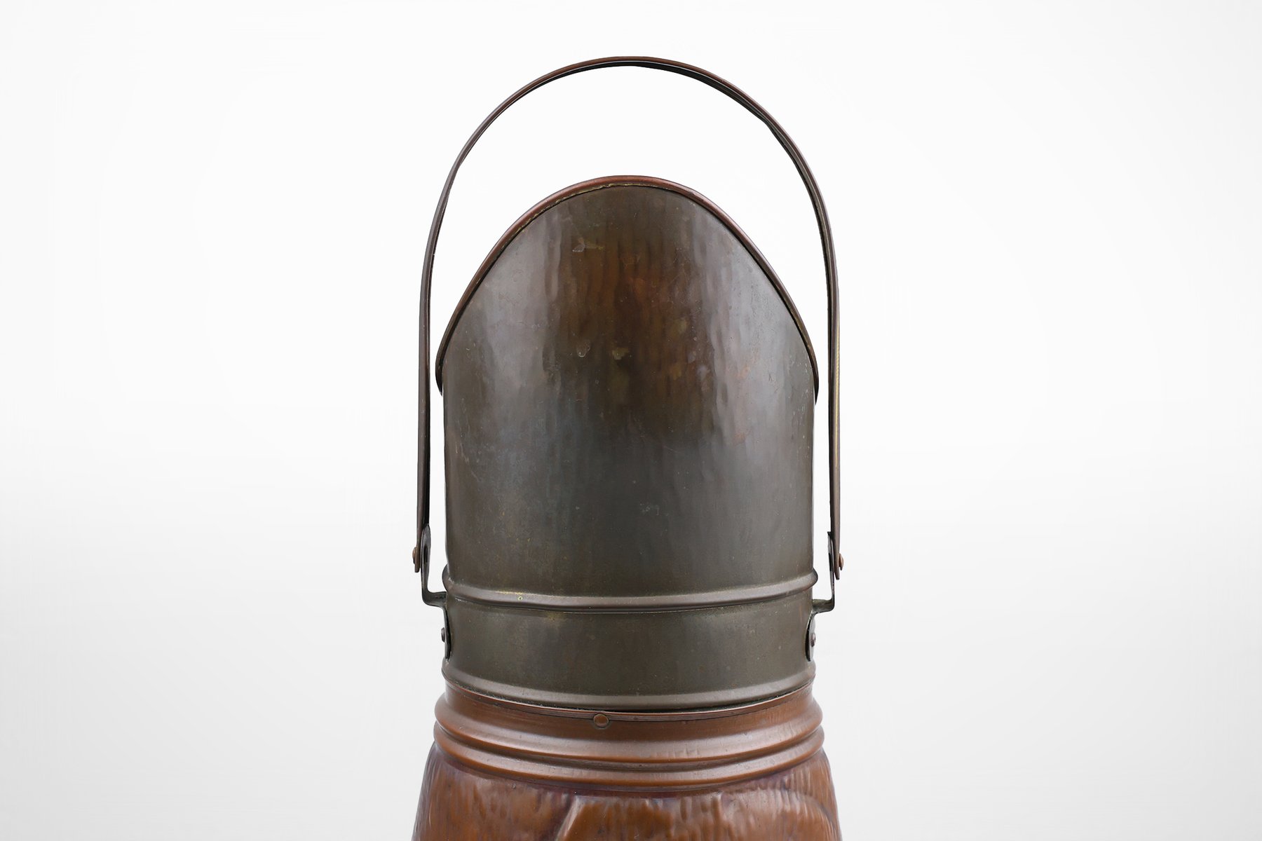 Copper Umbrella Stand with Hammered Relief of Vermeer, France, 1900s ...
