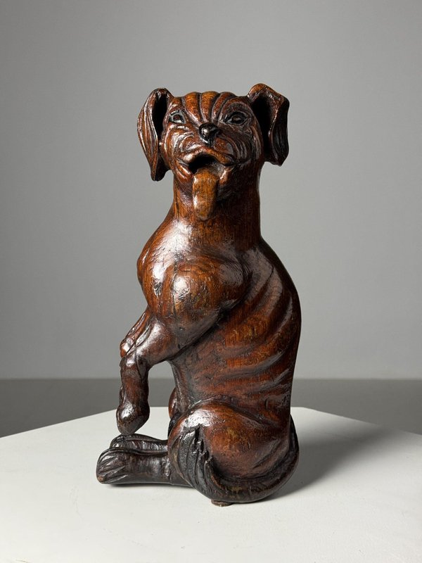 Hand-Carved Statue of Dog Saint Rocco, 18th Century for sale at Pamono