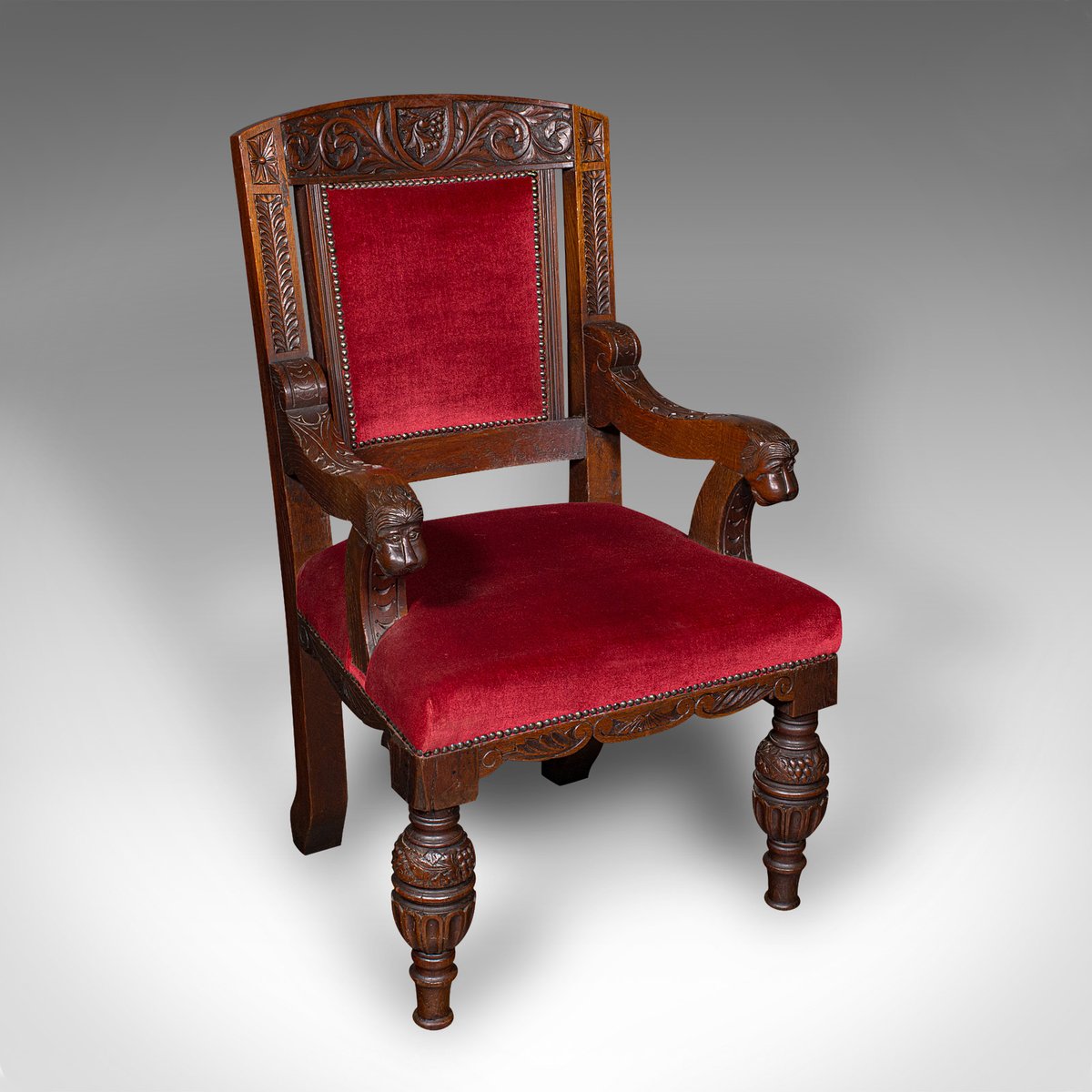 Antique Victorian Scottish Chair in Oak, 1880 for sale at Pamono