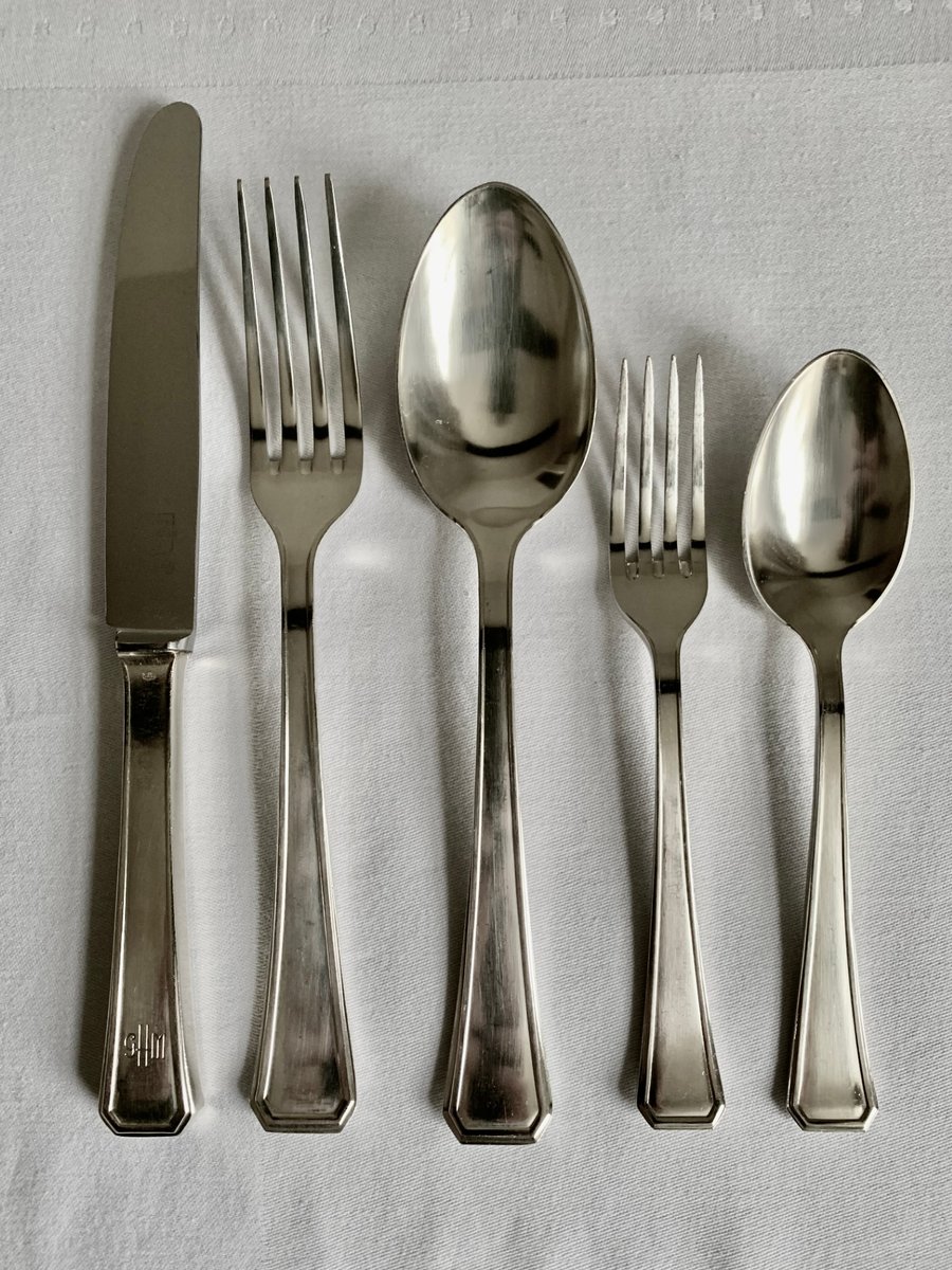 Art Deco Silver-Plated Cutlery Set with GHM Monogram from Wiskemann ...